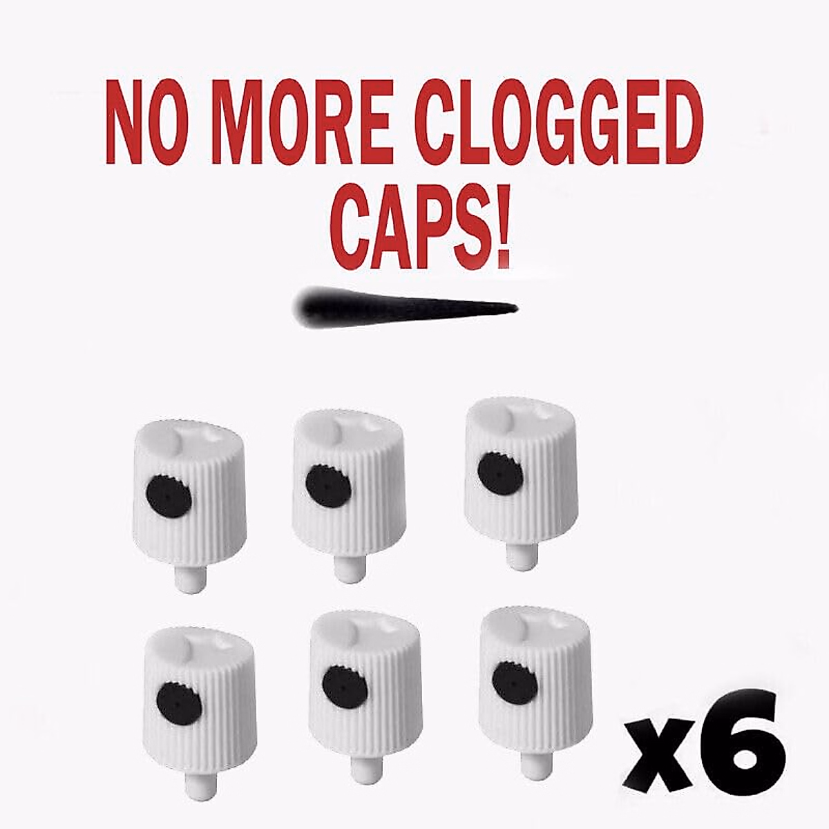 Generic Spray Paint Caps for Rust-Oleum Farm and Implement Spray Paint, (6) Pack OEM Direct Fitment Caps…, White/Black