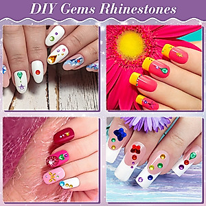 Outus 9 Sheets Eye Body Face Gems Jewels Rhinestone Stickers Self Adhesive Crystal Rainbow Makeup Diamonds Face Stick Gems for Women Festival Accessory and Nail Decorations (Tiny Bead)