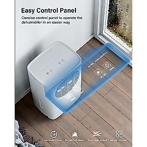 Hansabenne 30-Pints Dehumidifier for Basements - 2000 Sq. Ft. Dehumidifier with Auto or Manual Drainage - Compact Dehumidifier with Intelligent Humidity Control | Auto Defrost | Dry Clothes