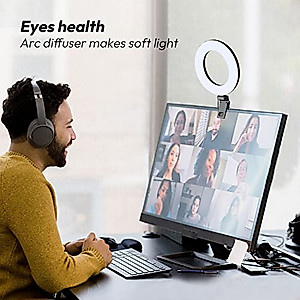 Weilisi 6.5'' Ring Light for Computer, 3 Light Modes Video Conference Lighting, Mini Ring Light for Laptop, Webcam Light, Zoom Light, Desk Ring Light, Selfie Ring Light