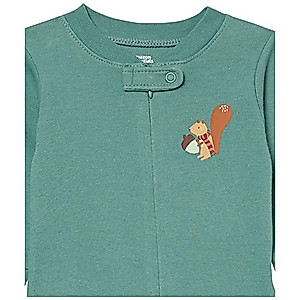 Amazon Essentials Unisex Babies' Cotton Footless Zip-Front Sleep and Play, Pack of 3, Light Green/Strawberries/Stripe, 6-9 Months