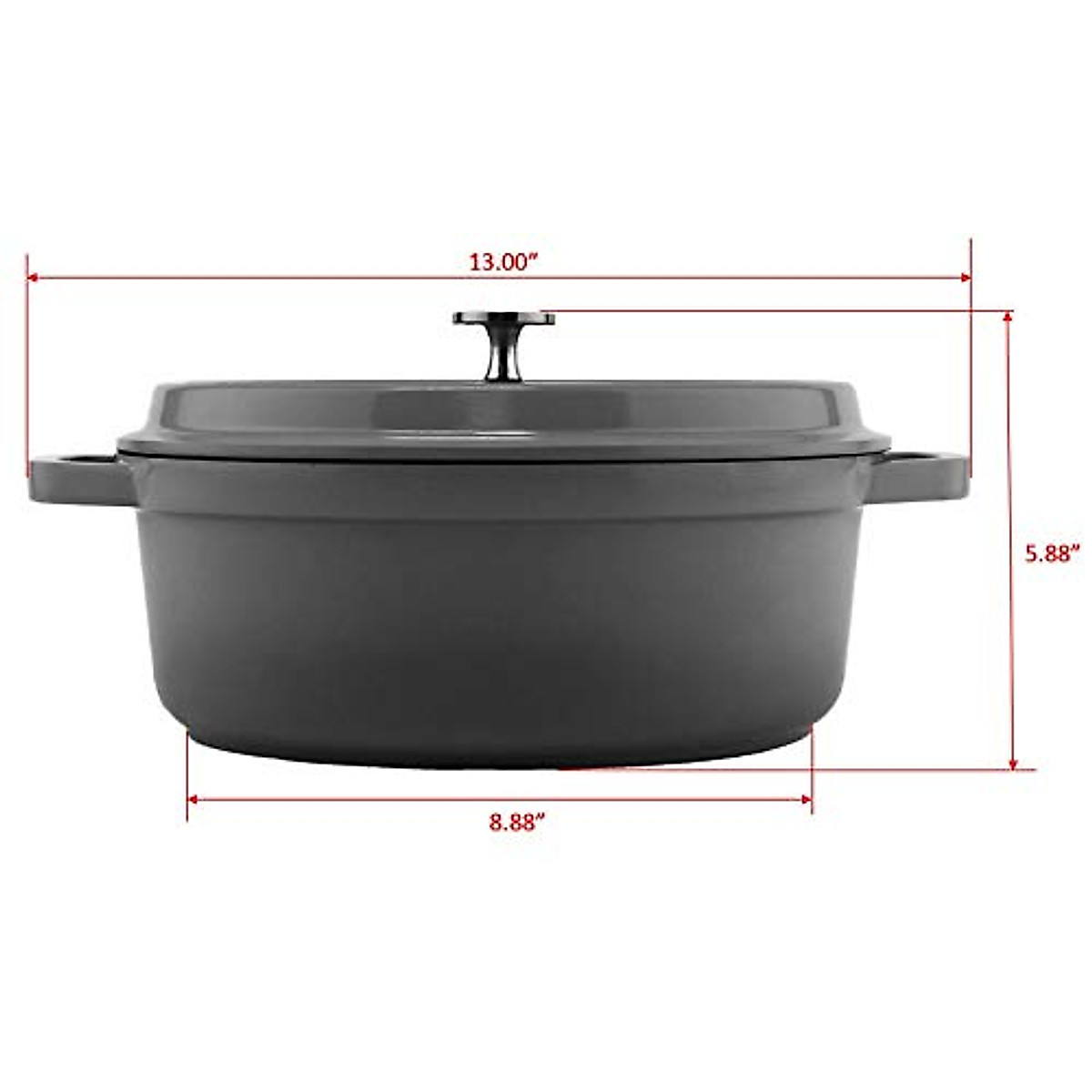 G.E.T. CA-009-Y/BK Heiss Energy-Efficient Cast Aluminum Dutch Oven, 3.5 Quart, Oval, Yellow