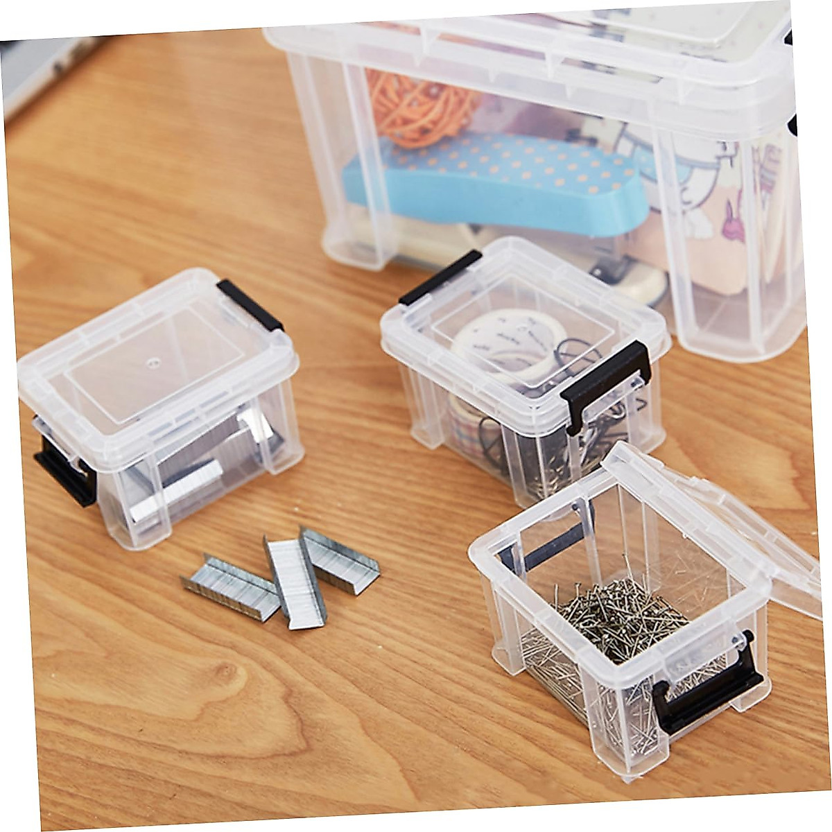 CHILDWEET 5pcs Boxes Tote Bags Portable Mini Bin Mini Screws Bins Small Sundries Case Small Plastic Tote Mini Bins Clear Mini Sundries Organizer Mini Plastic Tote Pp Storage Container