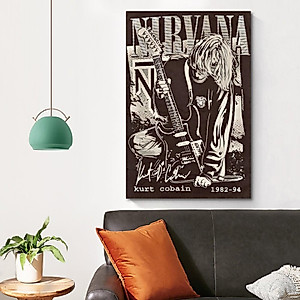 CZOURPVU NIRVANA Poster Kurt Cobain Poster Band Poster Rock Poster Poster Art Decor Painting Aesthetic Wall Art Canvas for Bedroom Decor 12x18inch(30x45cm) Style-3