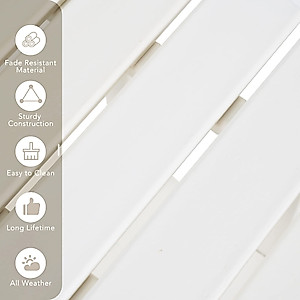 Sundale Outdoor Folding All Weather Plastic Adirondack Chair with 2 Concealable Cup Holder and 1 Stylish Cushion/Pillow, Perfect for Outside Patio Garden Pool Yard Pure White