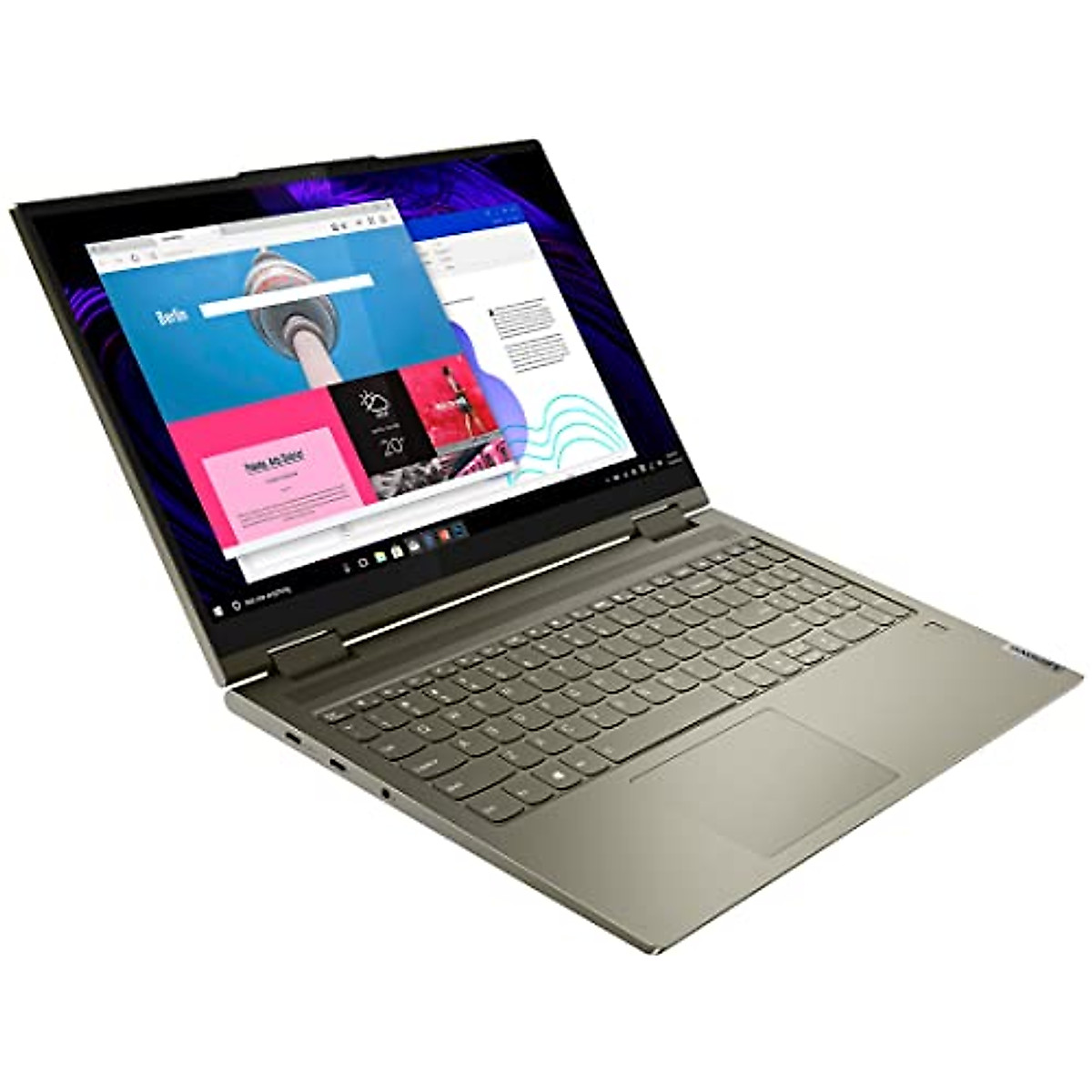 Lenovo 2022 Yoga 7i 2-in-1 360° 15.6" Touch Screen Laptop, Intel Evo Platform Core i7 1165G7, 12GB RAM, 1TB PCIe SSD, Intel Iris Xe Graphics, Backlit Keyboard, Win 11, Dark Moss, 32GB USB Card