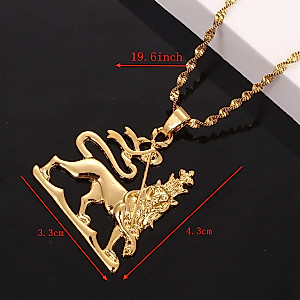 African Ethiopian Lion Pendant Necklace Lion of Judah Jewelry Charms Ethnic Gifts