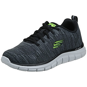 Skechers Men's Track Front Runner Lace-up Sneaker Oxford, Charcoal/Black, 12