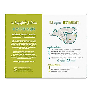 Seventh Generation Baby Diapers, Size 4, 135 Count (Pack of 1)