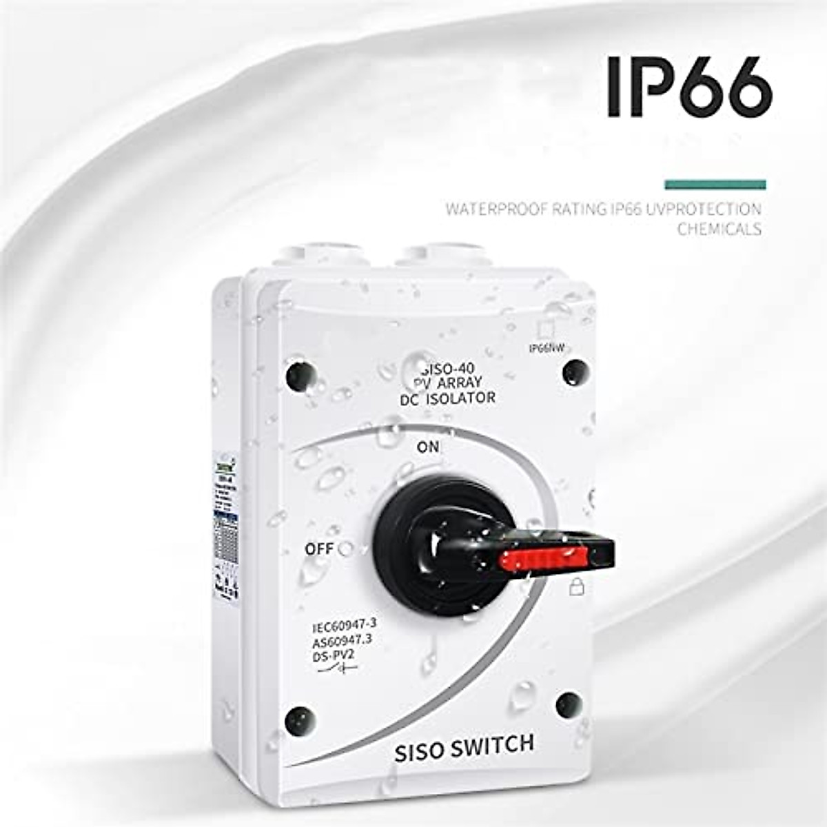 CNHKAU 1 PCS Solar Electrical Isolator Switch 1000V DC Isolator Switch with 2 Pairs Solar Connectors for Solar Power System