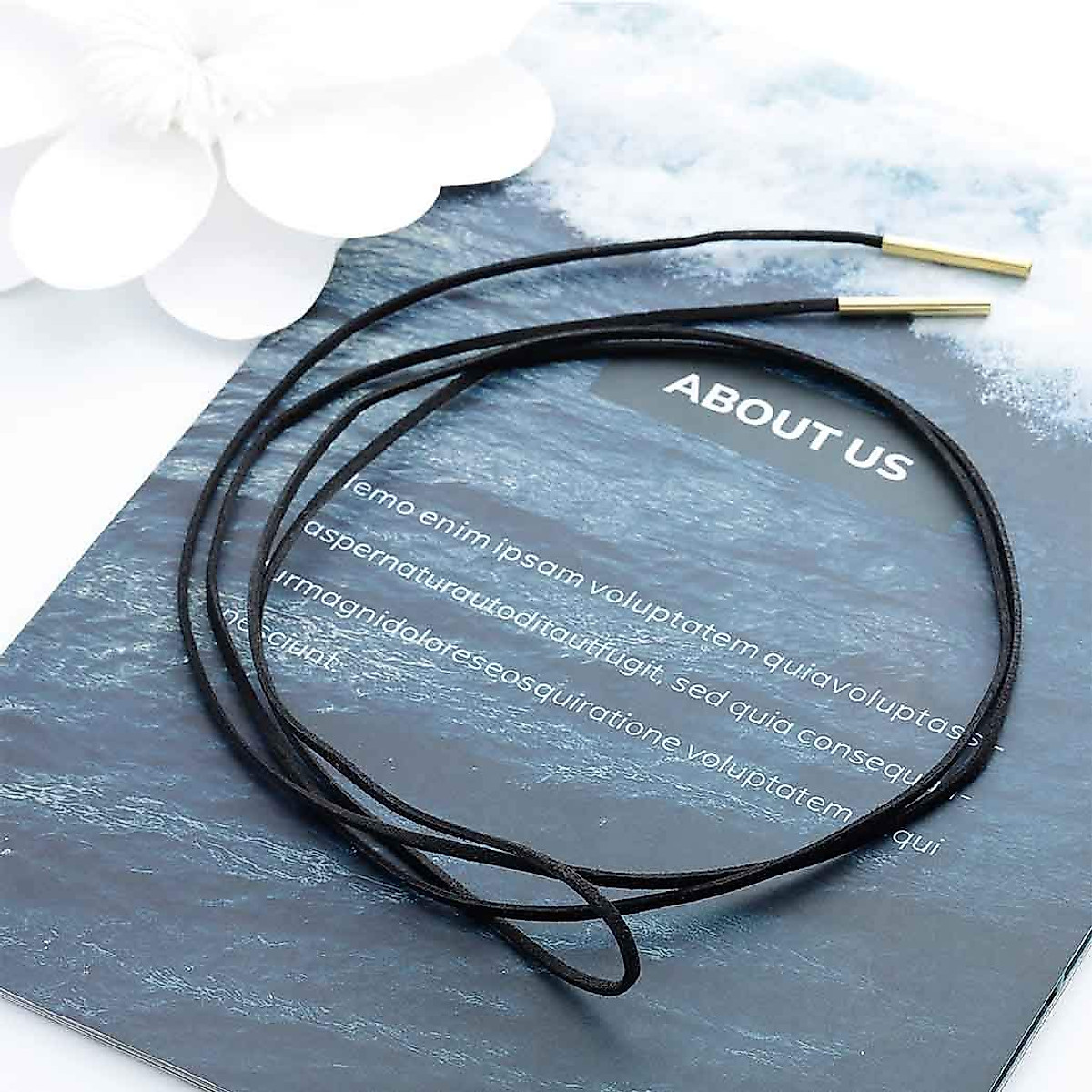 Olbye Thin Suede Choker Necklace Black Cord Necklace Suede Ribbon Choker Jewelry for Women