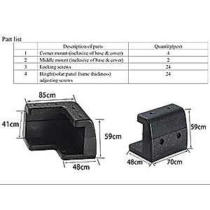 Solar Panel Mounting Brackets Corner Mount Kits Supporting for Framed Solar Panels,Installation On RV Caravan Boats Camper Trailer Marine Motorhome House Roof, Compatible with Renogy Solar Panel