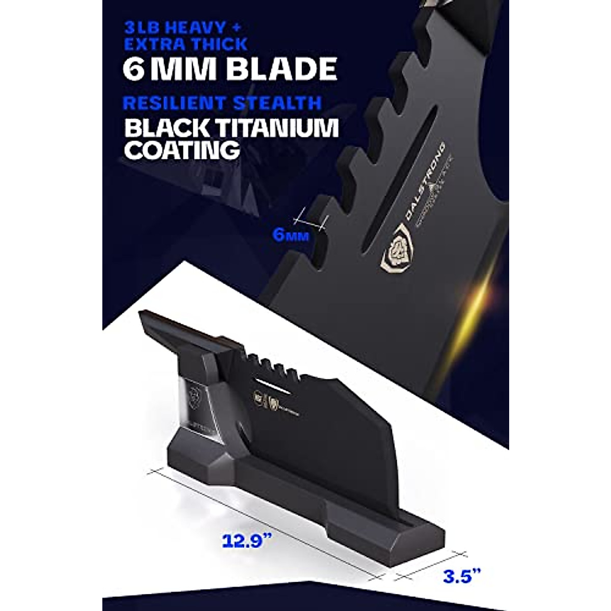 Dalstrong Massive Meat Cleaver Knife - 9 inch - Obliterator - Shadow Black Series - Black Titanium Nitride Coated - High Carbon 7CR17MOV-X Steel - Heavy Duty - Razor Sharp - Sheath - NSF Certified