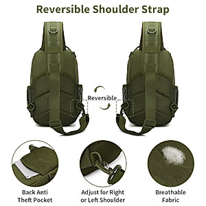 CamGo Small Tactical Chest Sling Bag One Strap Crossbody Daypack Shoulder Backpack for Sport Daily