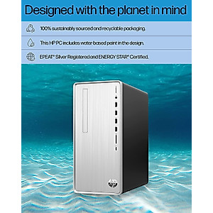 HP 2023 Newest Pavilion Desktop PC, AMD Ryzen 7 5700G (8 cores), 32GB RAM, 2TB SSD, 2TB HDD, AMD Radeon Graphics, Wi-Fi, Bluetooth, Keyboard and Mouse Combo, 9 USB Ports, Windows 11, Silver
