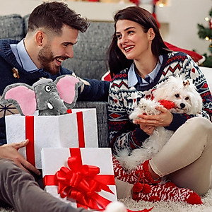 Letsmeet Plush Large Dog Toys with Squeaker and Crinkle Paper, Interactive Puppy Chew and Teeth Cleaning Toy, Pet Toys for Small, Medium and Large Dogs