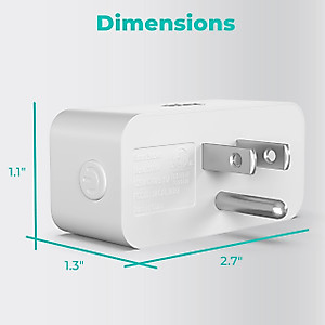 KMC Smart Plug Slim 4-Pack, Low-Profile Wi-Fi Outlet for Smart Home, Remote Control Lights and Devices from Anywhere, No Hub Required, ETL Certified, Compatible with Alexa and Google Home, White