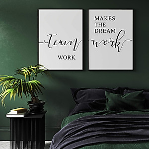 Teamwork Makes The Dream Work Set of 2 Posters 18 x 24 Inches Minimalist Art Typography Art Bedroom Wall Art Romantic Gift Home Wall Art Poster