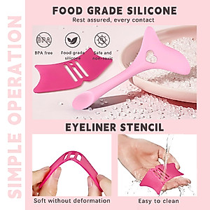 Noerrors 3Pcs Silicone Eyeliner Stencils Set Nose Contour Template Winged Tip Eyeliner Aid Multifunctional Eye Makeup Tool for Brow Eyelash Nose Shadow Highlighter Lipstick Contour Beginners Friendly