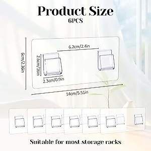 cobee Shower Caddy Adhesive Replacement, 6Pcs Shower Rack Stickers Shower Shelf Adhesive No Drilling Waterproof Traceless Hooks for Showe Caddy, Soap Holder, and Kitchen Storage Racks