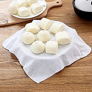 Lautechco 4Pcs Reusable Natural Pure Cotton Bamboo Steamer Baking Cloth Steamers Gauze Pad Steamer Mat Liners for Rice Dim Sum 32cm32cm/12.5 inch12.5 inch(White)