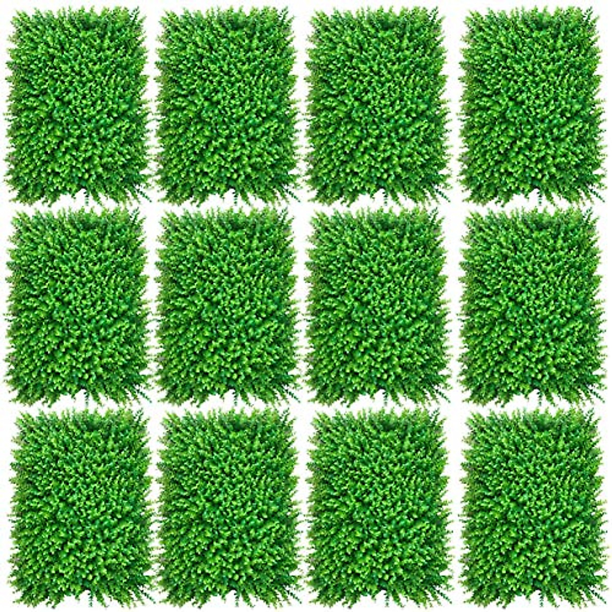 CNCEST 12pcs Artificial Simulation Boxwood Hedge Wall Plant Panel Waterproof Outdoor Plant Panels Grass Fence 60x40x4cm (12Pcs)