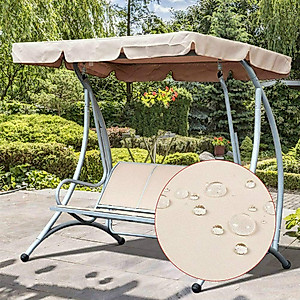 Patio Swing Canopy Replacement Porch Top Cover,Outdoor Waterproof Heavy Dust Swing Seat Furniture Covers,55x47x7 inch,Brown