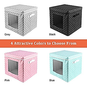 Keaxinty Fabric Storage Boxes With Lids, 3 Pack of 13 inch Cube Storage Bins, Foldable Organizer to Store Toys,Towels,Clothes,Books in Home, Shelves,Bedroom,Office