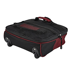 TPRC 32-Inch Collapsible Expandble Travel Rolling Duffel Bag, Black/Red