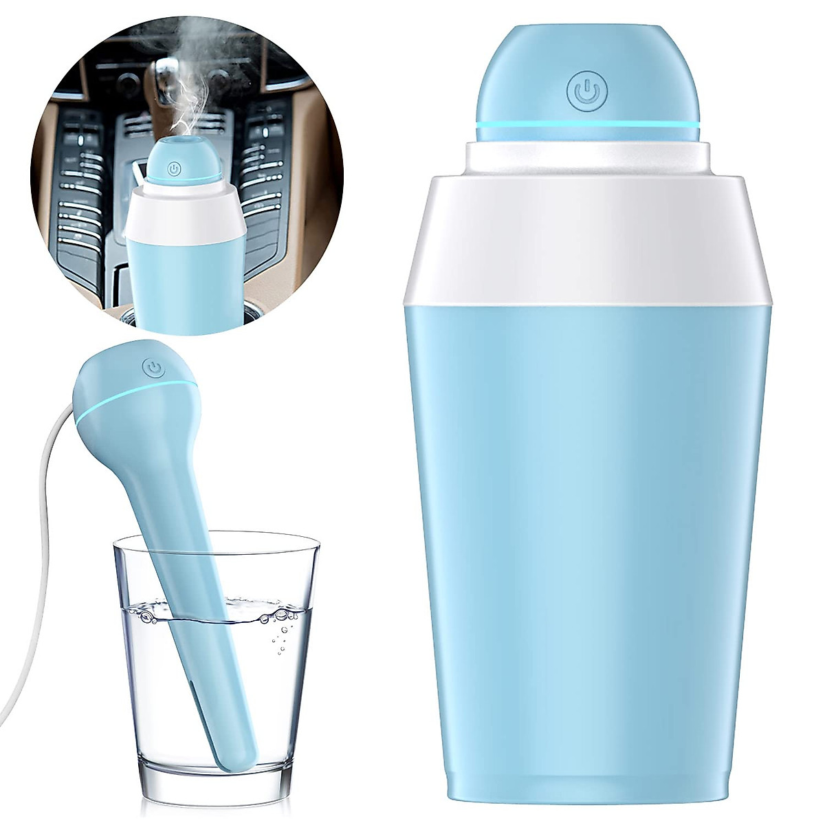 Portable Mini Humidifier USB Cool Mist Ultrasonic Humidifier with Water Bottle Premium Humidifying Unit with Whisper-Quiet Operation Automatic Shut-Off Multi Use for Travel Home Office Bedroom