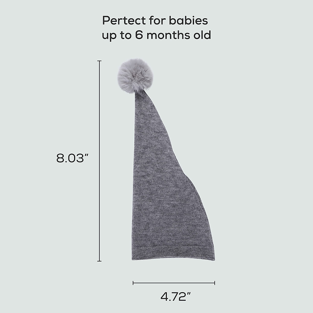 First Landings Cashmere Wool Newborn Hats (2-Pack) Ultra Soft Baby Hats Gift Set - Adorable Long Baby Beanie with Pom Poms - Newborn Photography Props