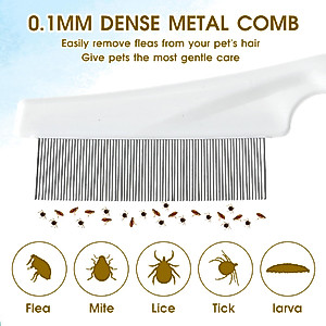 4pcs White Tick Comb for Dogs,Dog Flea Comb Cat Flea Comb Flea Comb for Kittens,Fine Tooth Tear Stain Remover,Large and Small Grooming Comb for Pets, Fine Tooth Tear Stain Remover