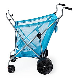 Seina All-Terrain Beach Cart Wheeler with Big Wheels for Sand | All Terrain Cart, Wide Wheels, Cart for Beach, Sand Cart, Beach Trolley, Collapsable, Compact, | Blue