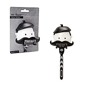 Peleg Design Mr. Razor, Suction Razor Holder, Shaving Razor Hook for Shower Bathroom Bath Mirror, Fun Unique Gift Idea Gifts for Dad