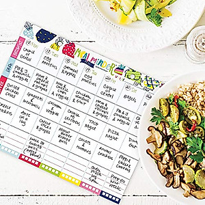 Meal Planner Pad 52-Week Menu Notepad Daily Planning Meals Breakfast Lunch Dinner Tracker 8x10 Inch Tear-off Grocery List + Bonus Dry Erase Menu Board