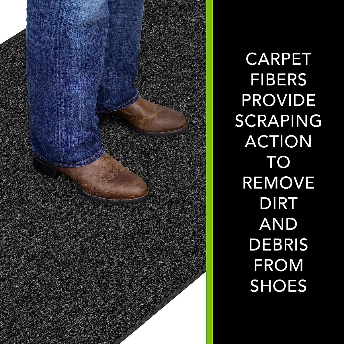 Apache Mills Utility Mats 60-043-1902-3x5 36X60 Rib Onyx Door Mat, 3 X 5-Feet, Pepper