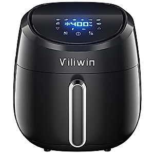 VILIWIN Air Fryer 4.5 QT 8 Preset Menus AirFryer with Auto Shut Off 30 Minute Timer Adjustable and Air Fryer Paper Liners 50PCS Disposable Square Parchment Liner 6.3 inch for 4-6 QT Air Fryers