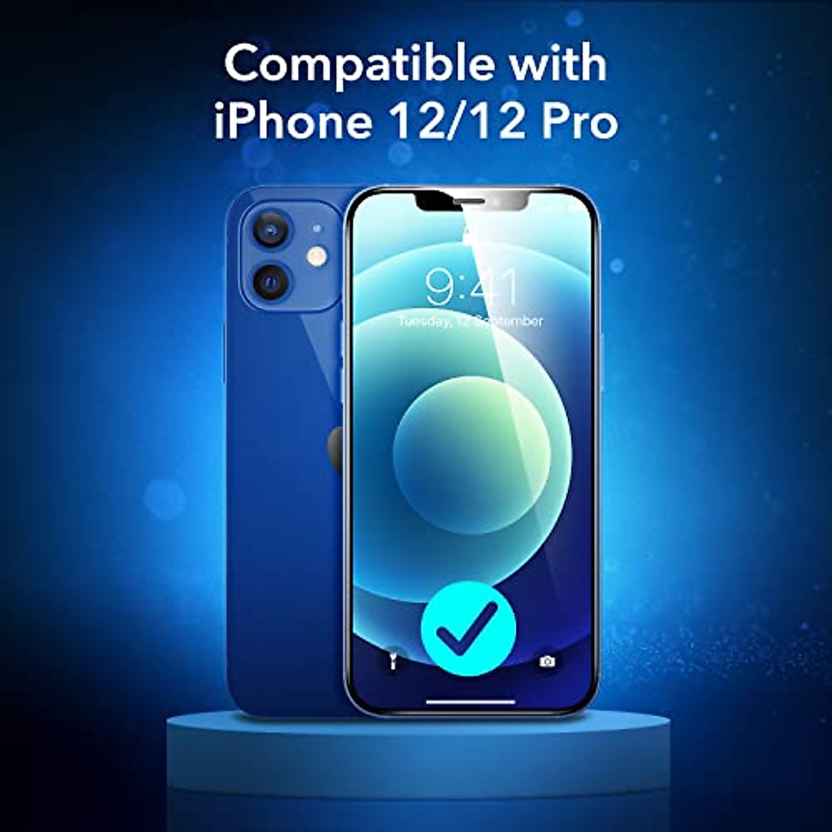 ESR for iPhone 12/12 Pro Screen Protector, Easy Installation Frame, Military-Grade Protection, Ultra Tough, Scratch Resistant, Tempered-Glass Screen Protector for iPhone 12/12 Pro, 3 Pack