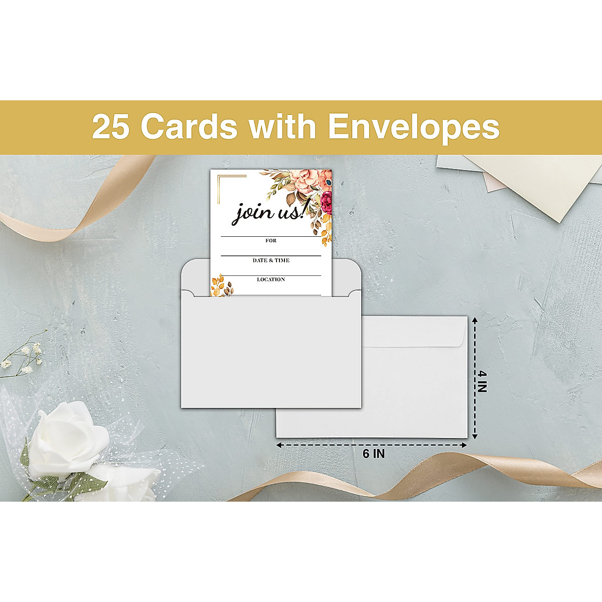 Wedding Reception Invitation, Burgundy Blush Floral Bridal Shower Fill-in Invites Cards, Beautiful and Minimalist Wedding Planning Supplies,07(25 Pack)