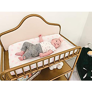 Premium Baby 4 Pack Girl Pure Jersey Machine Washable Pink and White Changing Table Cover – Diaper Changing Pad Cover Sheets