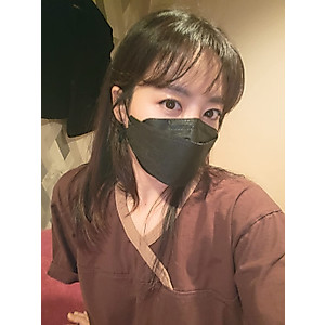 BOTN 10Pcs Large Black KF94 Protective and Safety Face Mask for Adult, 4-Layer Filter and 3D Design, Adjustable Strap, Premium Quality and Made in Korea