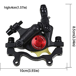 1 Pair Front & Rear HB-100 MTB Bike Hydraulic Disc Brake Calipers Aluminum Alloy Mountain Bike Road Bicycle Line Pulling Brake Clamp (Color : Black, Size : Front+Rear)