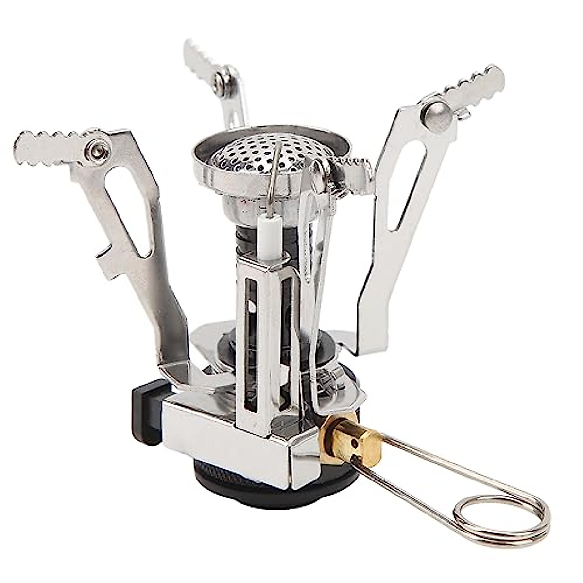 Mini Pocket Stove, Efficient and Stable Portable Picnic Camping Burner for Picnic (Brass Connector)