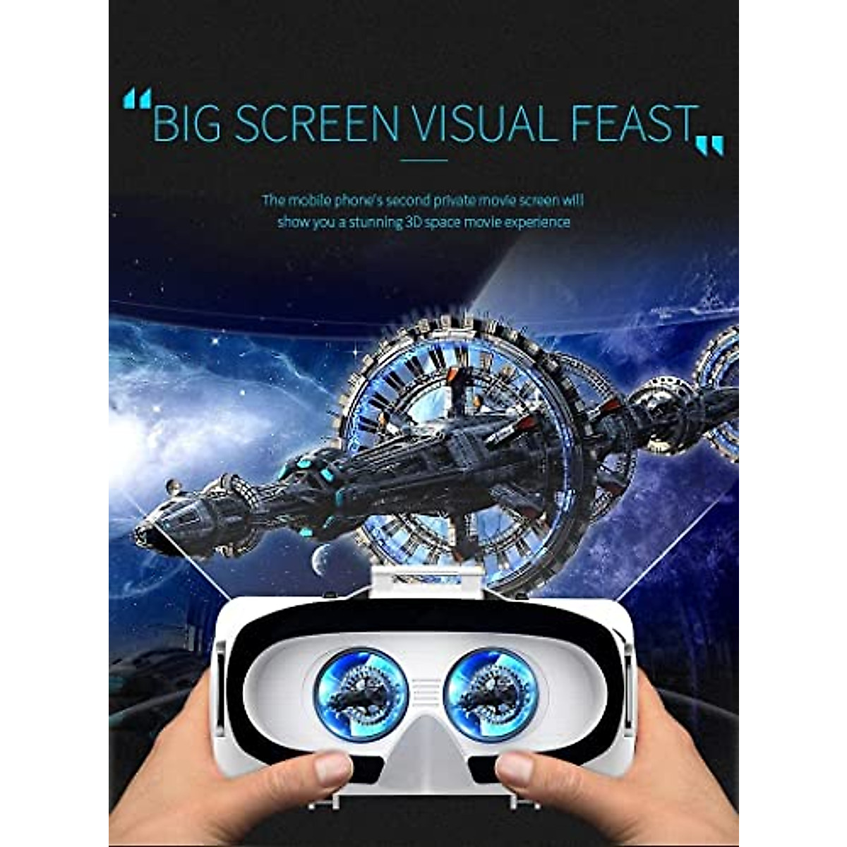 vr shinecon Thousand Magic Mirror G06 Mobile Phone VR Glasses Virtual Reality Game Console Head-Mounted 3D Glasses (White)