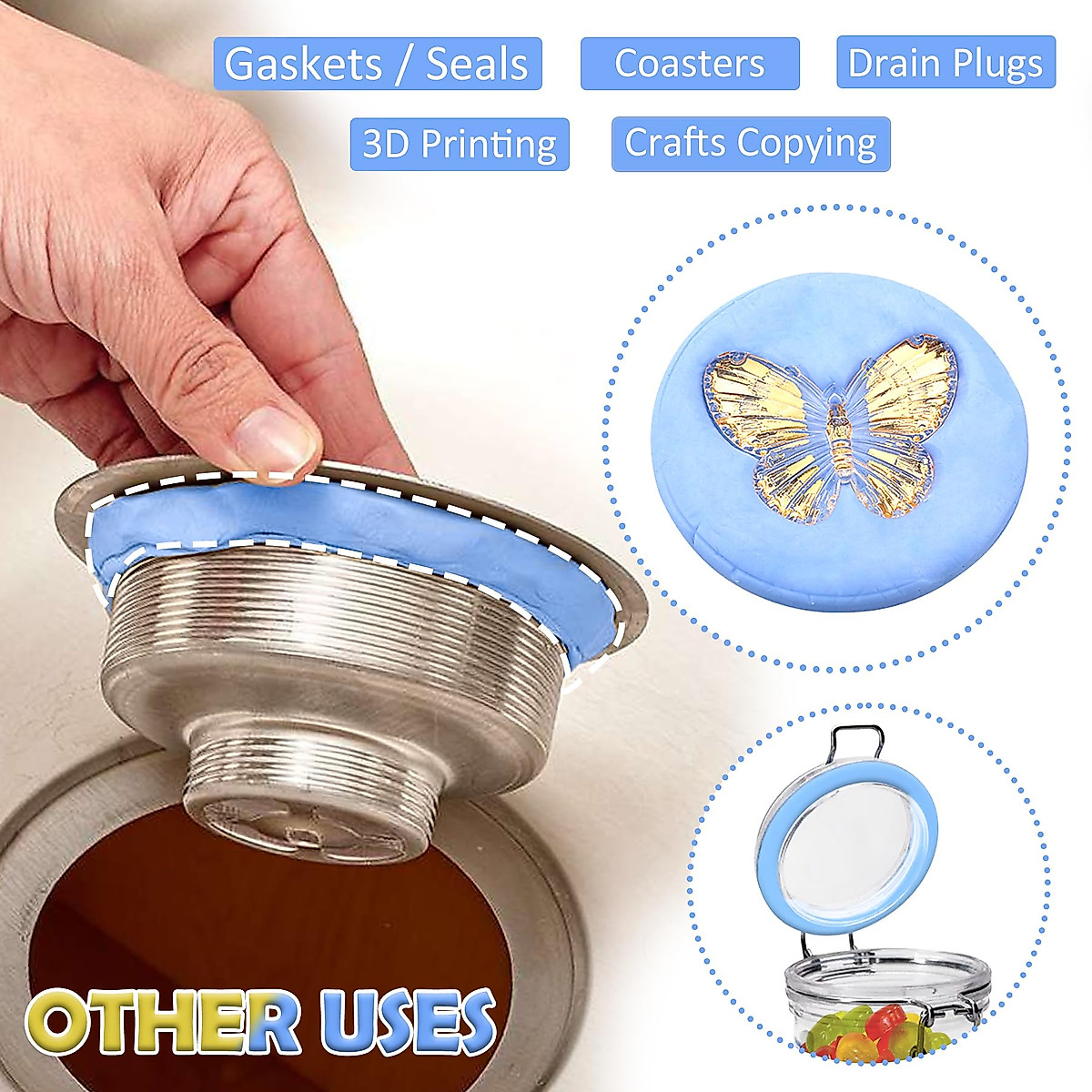 Silicone Putty - 7/8 LB Flexible Silicone Mold Making Kit for Reusable Silicone Molds Making - Easy 1:1 Mixing Ratio Fast Cured Molding Putty for Casting, Resin Molds, Soap Molds, Candle Molds