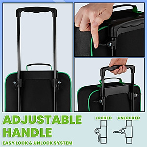 Minecraft Kids Luggage with Wheels Foldable Rolling Suitcase Creeper Travel Bag Vacation Weekend Trips Travel Essentials (18.11x11.81x7.08inch, Black)