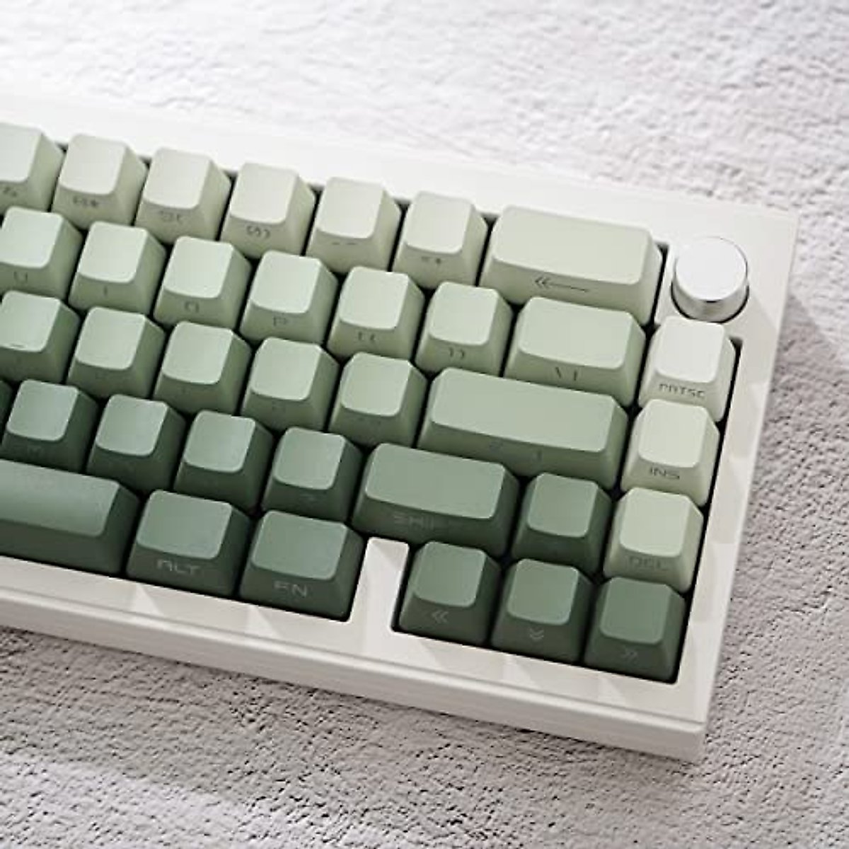 134 Keys Double Shot PBT Keycaps OEM Profile Gradient Green Backlit Keycap Set Fit for 61/64/87/104/108 Cherry Mx Switches Mechanical Keyboard