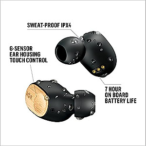 House of Marley Liberate Air: True Wireless Earbuds with Microphone, Bluetooth Connectivity, 32 Hours Total Playtime, and Sustainable Materials