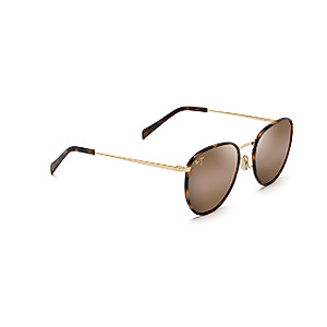 Maui Jim Men's and Women's Noni Polarized Classic Sunglasses, Tortoise w/Gold/HCL® Bronze, Medium