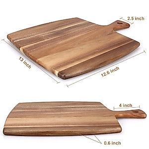 Large Wood Cutting Board with Handle 17" x 13" Simple Best Wooden Charcuterie Boards Butcher Block Teak Cutting Boards for Kitchen Meat Cheese Serving Board Carving Chopping Blocks Charcuterie Board